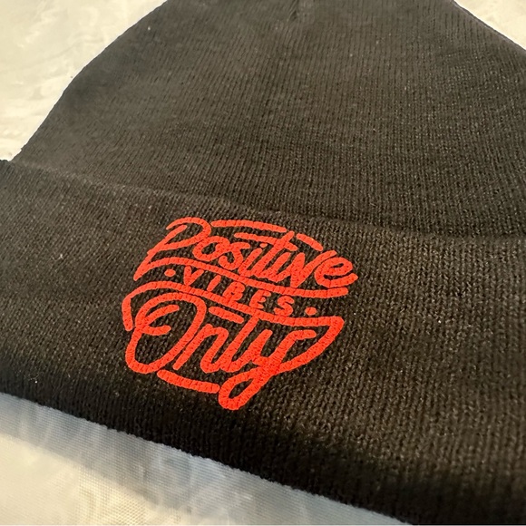 Accessories | Beanie Hat For Men Positive Vibes Only Cap Puff Vinyl ...